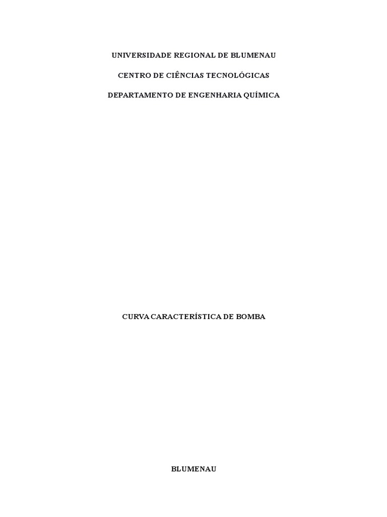 Curva Característica de Bomba | PDF | Bomba | Mecânica de continuidade