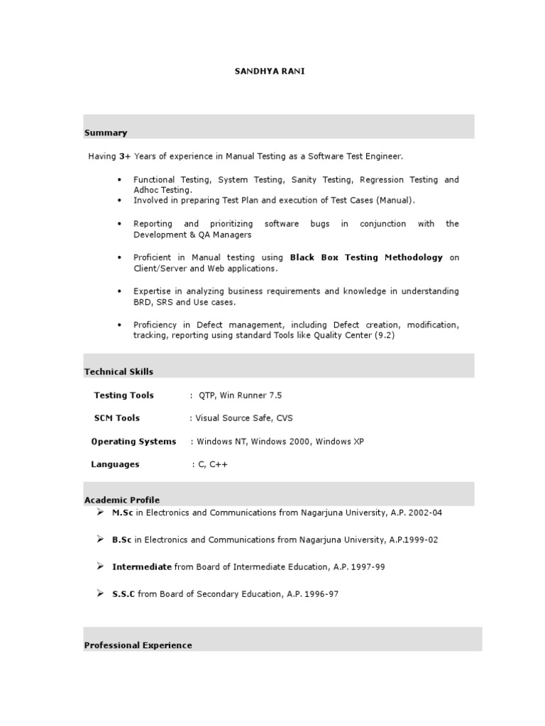 Sandhya CV | PDF | Software Bug | Information Technology Management