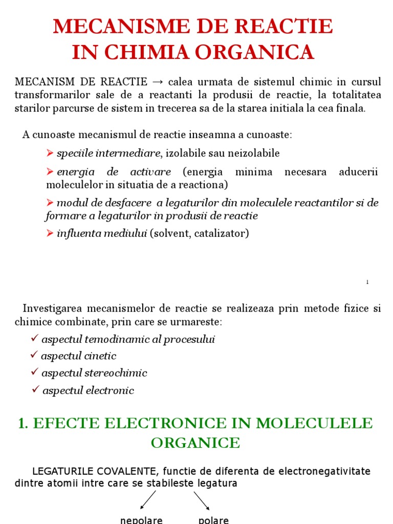 Mecanisme de Reactie | PDF
