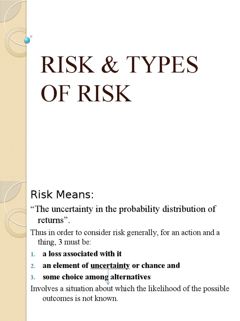 Types of Systematic and Unsystematic Risk | PDF
