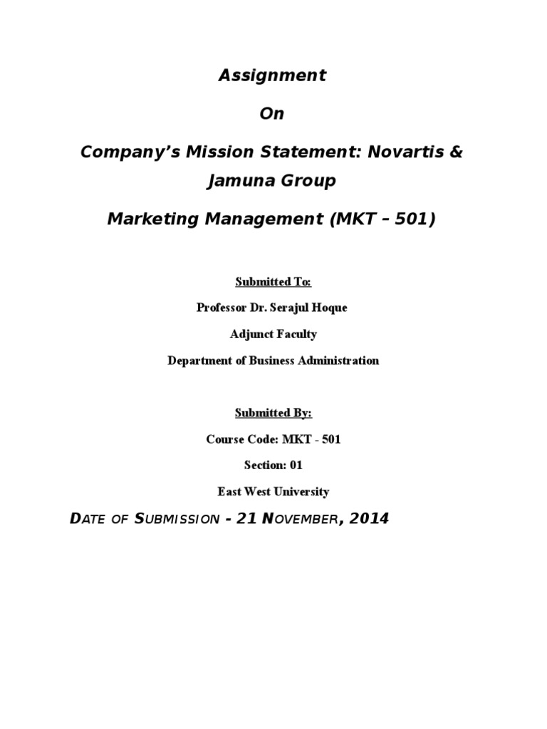 Companys Mission Statement | PDF | Novartis | Business