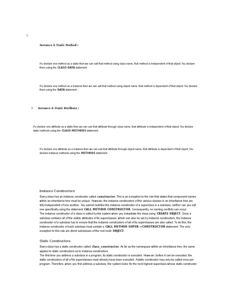 Ooabap Interview Questions | PDF | Class (Computer Programming) | Method (Computer Programming)