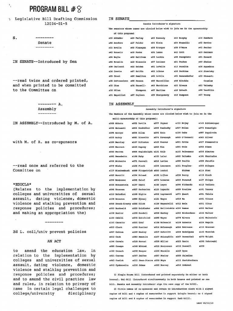 GPB #8 - Campus Sexual Assault - Bill | PDF