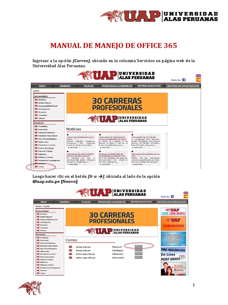 Manual UAP Correo | PDF | Contraseña | ciberespacio