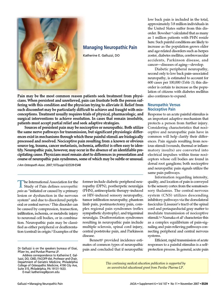 Managing Neuropathic Pain | PDF | Analgesic | Peripheral Neuropathy