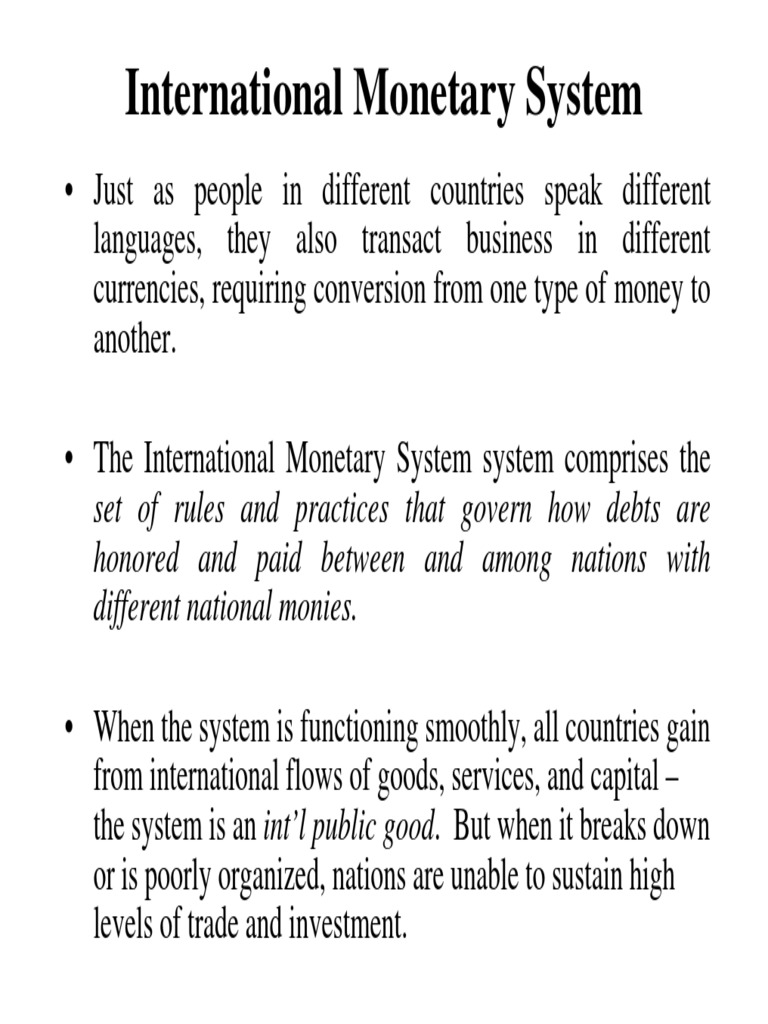 Understanding the International Monetary System | PDF