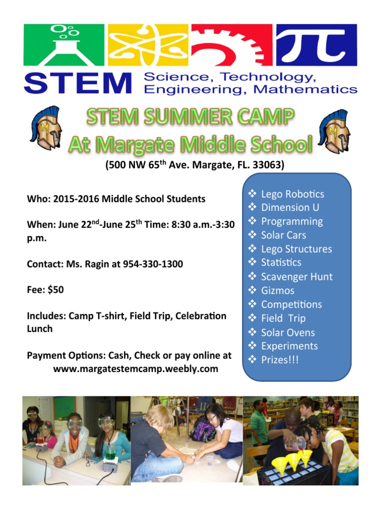 Margate STEM Camp Registration Flyer | PDF | Career & Growth | Sports ...