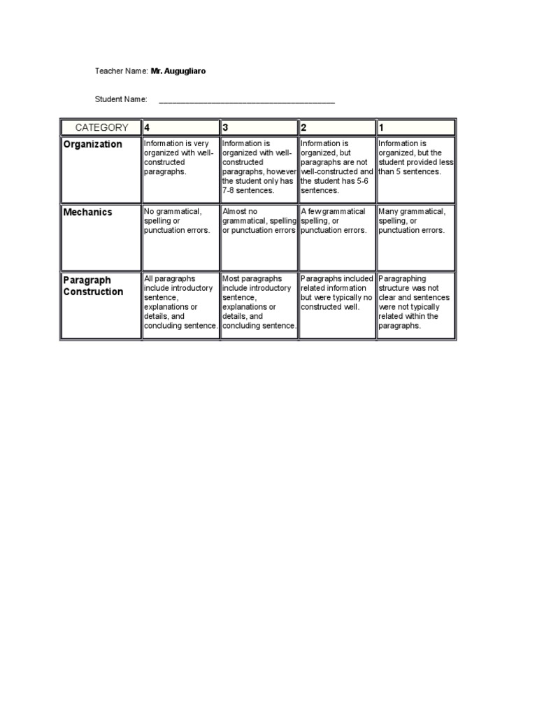 Written Response Evaluation Rubric | PDF | Language Arts & Discipline