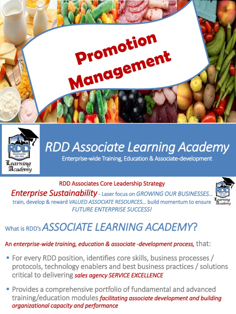 RDD Learning Academy Promotion Practices | PDF | Retail | Business Process