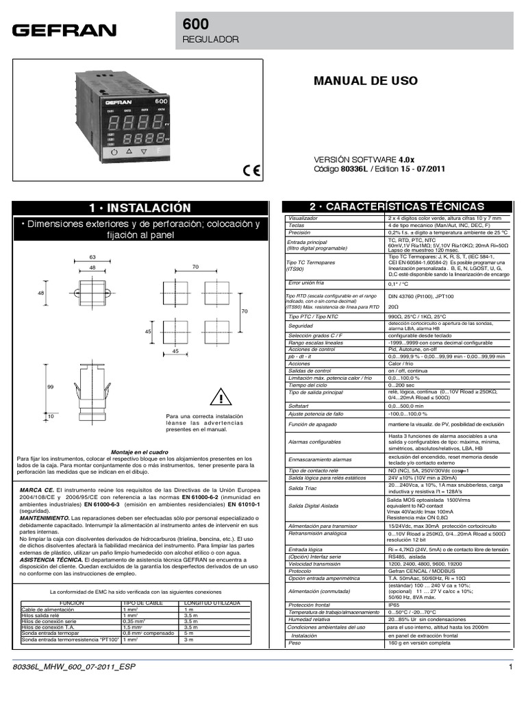 Manual de Uso Gefran 600 | PDF | Science | Enseñanza de matemática