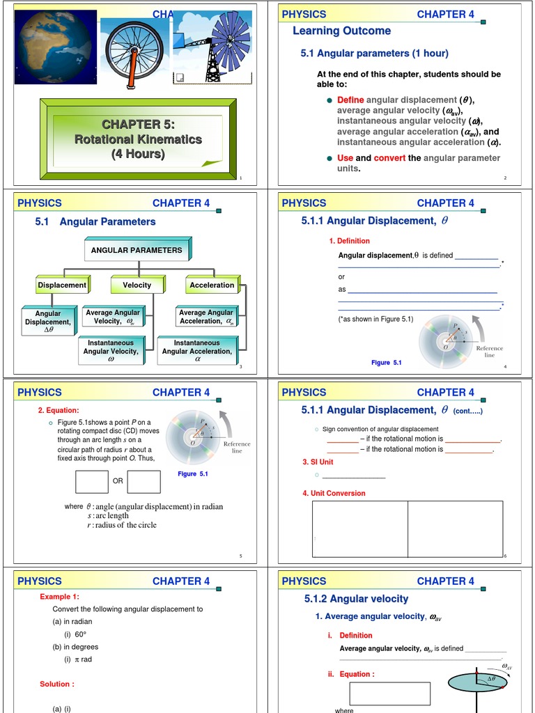 Angular Displacement and Kinematics | PDF | Rotation Around A Fixed ...