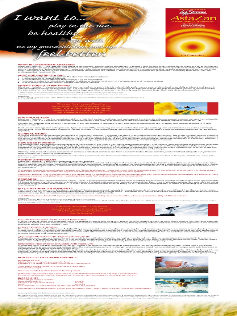 What Is Lifestream Astazan?: Helps Recovery Time After Exercise | PDF ...