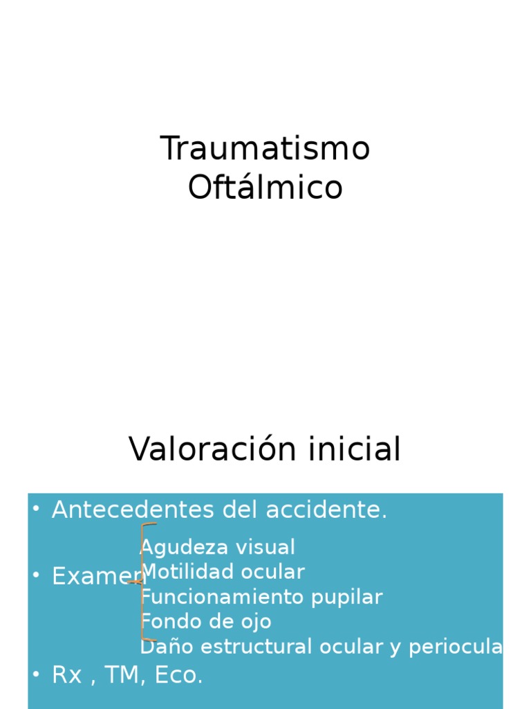 Trauma Oftalmico | PDF | Ojo humano | Percepción visual
