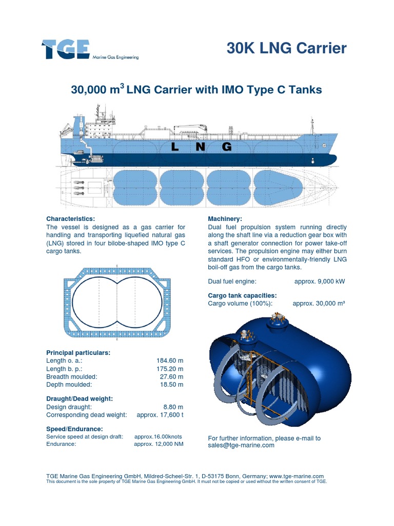 30K m³ LNG Carrier Specifications | PDF | Home & Garden