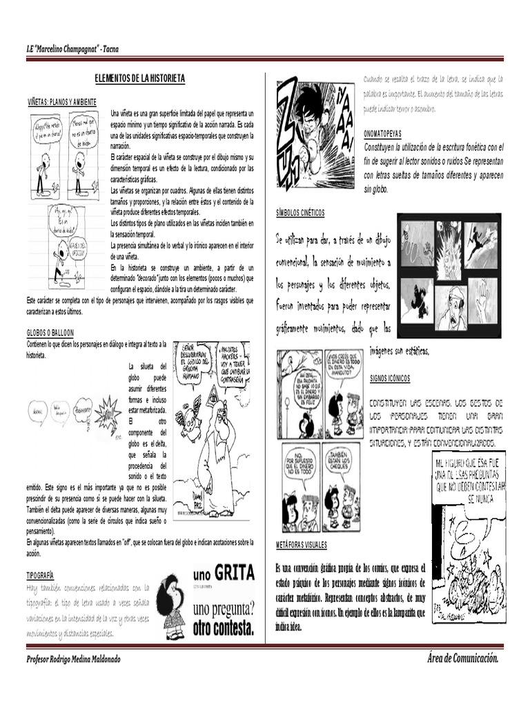 La Historieta y Sus Elementos | Cómics | Ciencia cognitiva