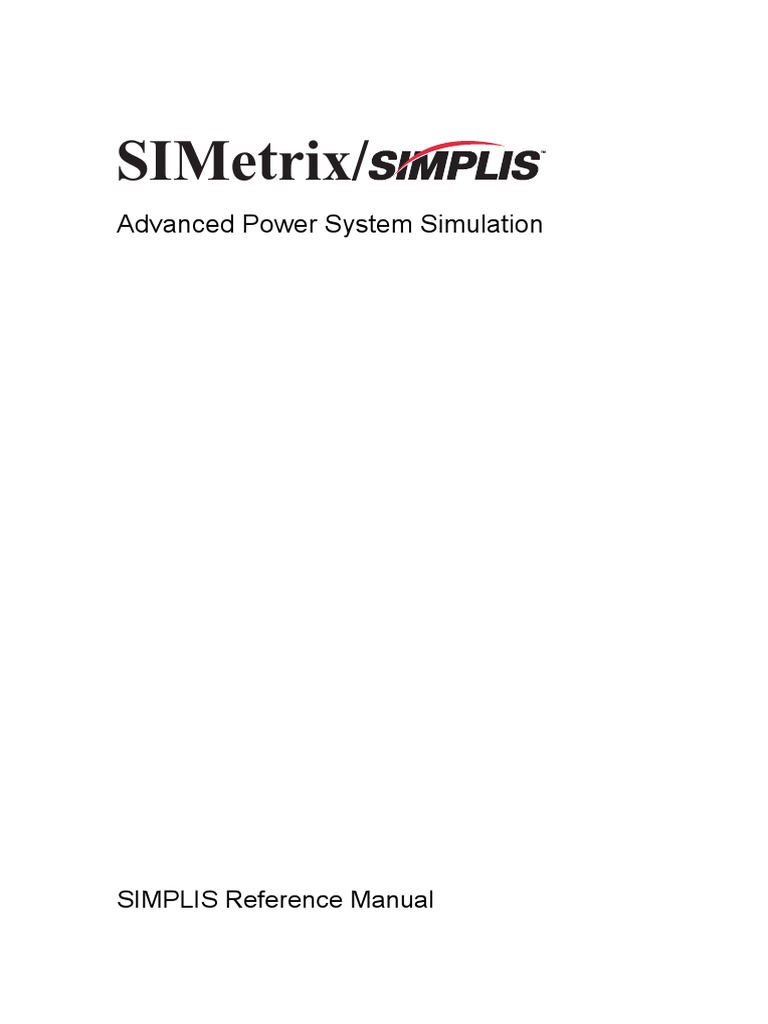 1.SIMPLIS Reference | PDF | Parameter (Computer Programming) | Electric Current