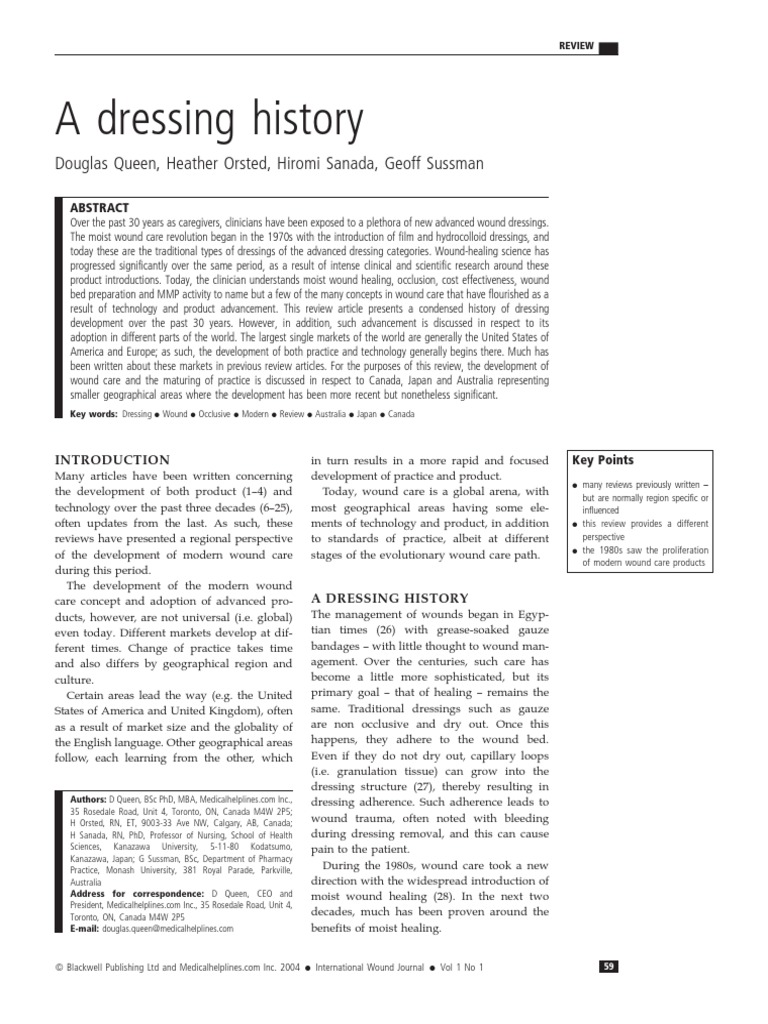 A Dressing History | PDF | Wound | Nursing