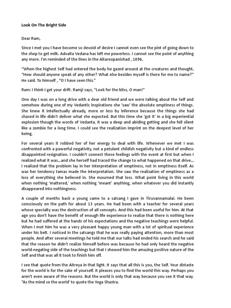 Embracing Vedanta: Finding Bliss | PDF | Nothing | Śūnyatā