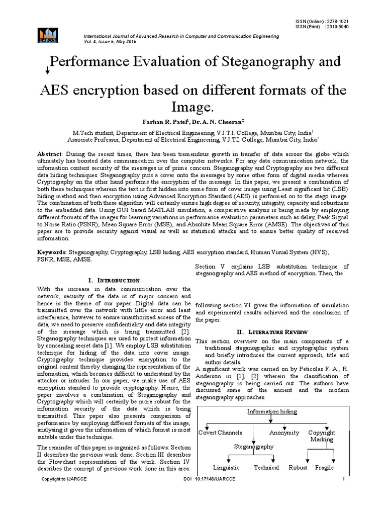 International Journal Paper On Image Encryption Using Aes Algorithm Pdf Cryptography Key