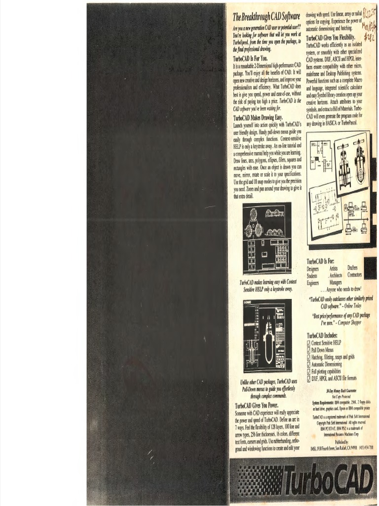 Turbo CAD | PDF | Computer Keyboard | Random Access Memory