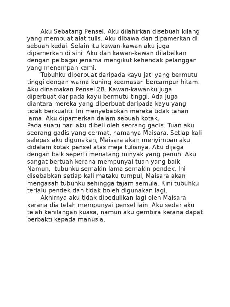 KArangan Aku Sebatang Pensel | PDF