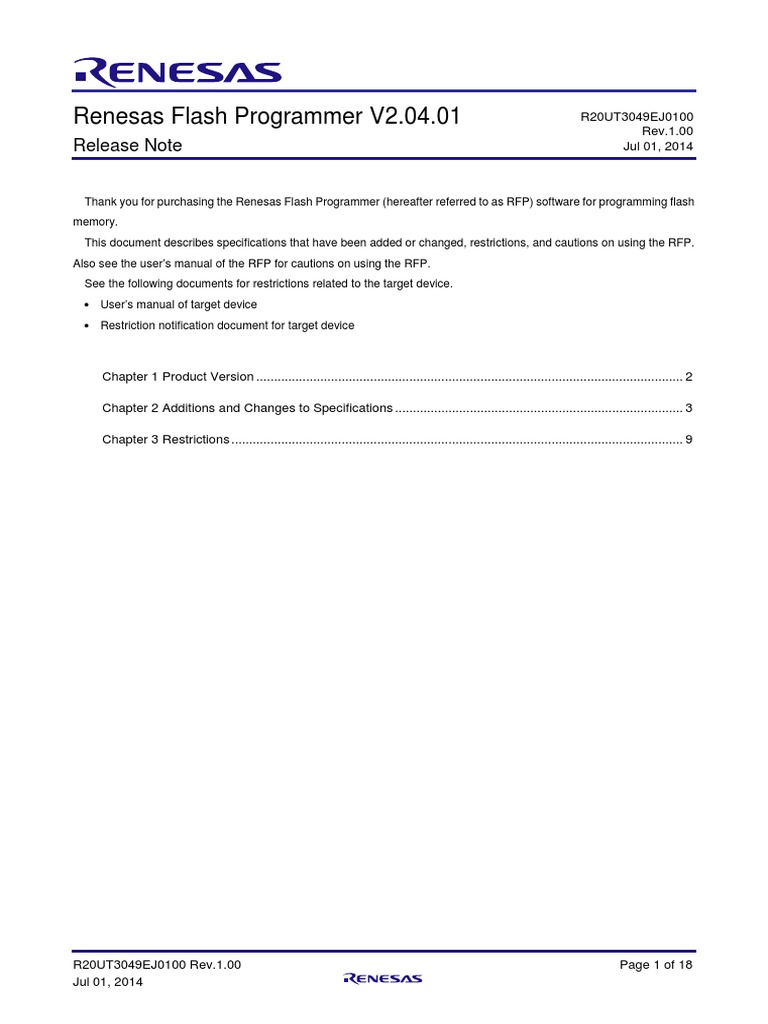 Renesas Flash Programmer Package V20401 Free | PDF | Microcontroller ...