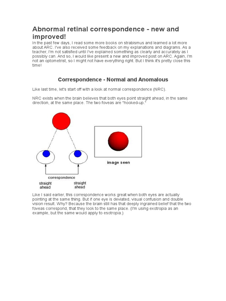Understanding Abnormal Retinal Correspondence | PDF | Vision | Senses