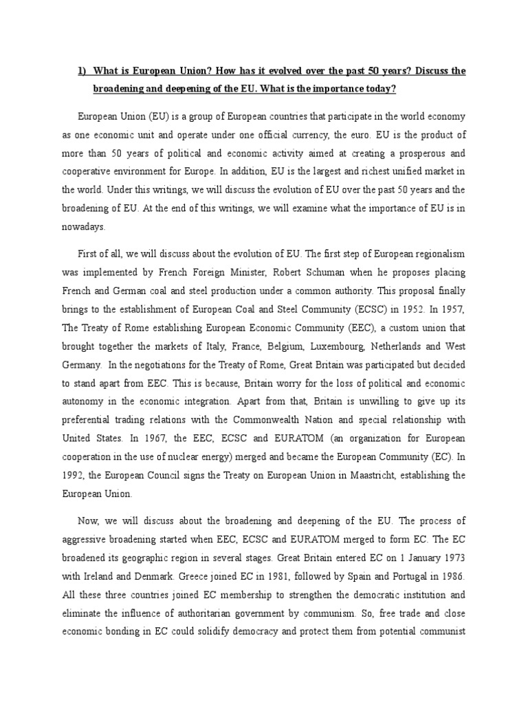 1) What Is European Union? How Has It Evolved Over The Past 50 Years ...