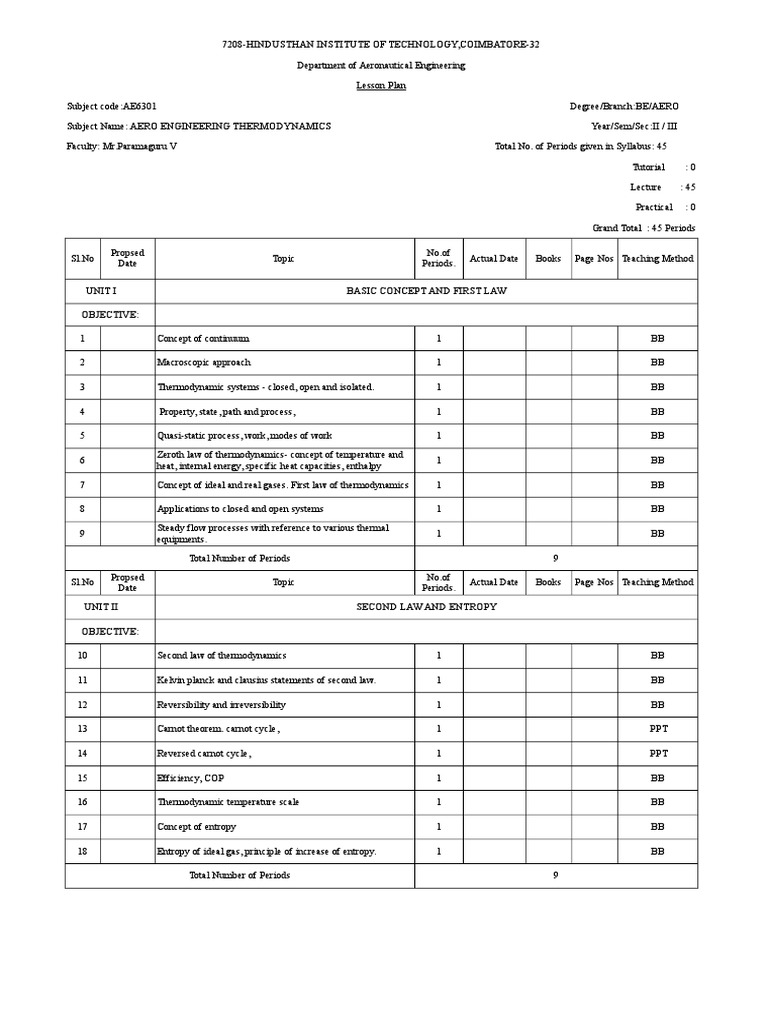 Lesson Plan Format - AETD | PDF | Second Law Of Thermodynamics | Entropy