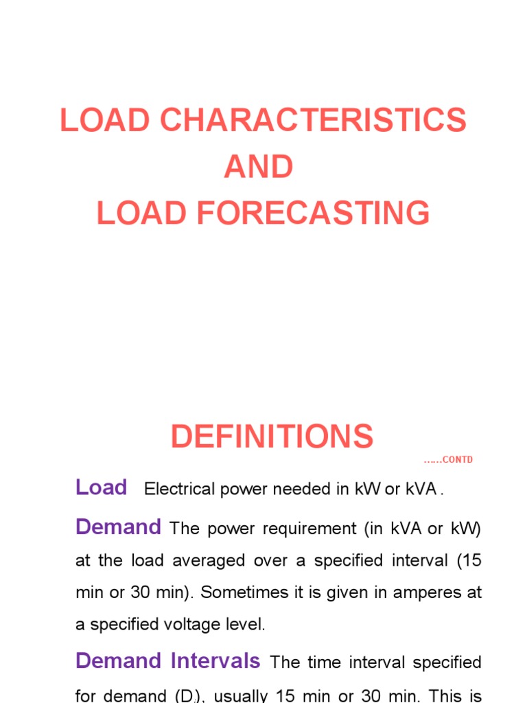 Load Characteristics AND Load Forecasting | PDF | Electric Power Distribution | Forecasting