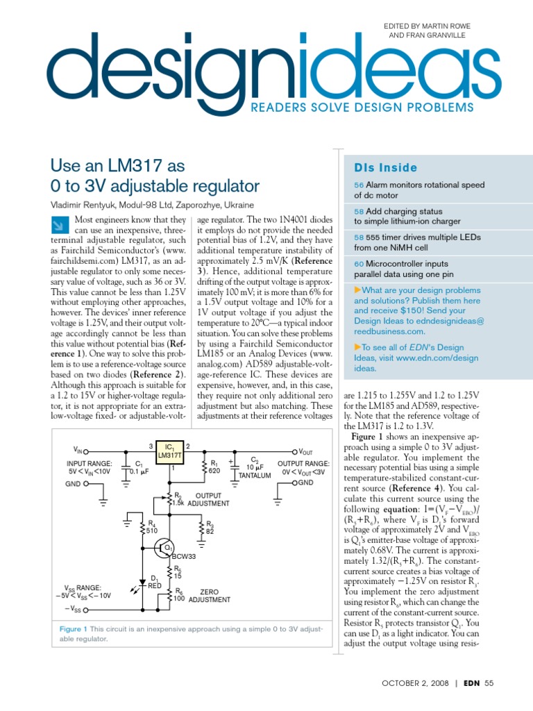 LM317 Adjustable Voltage Regulator Guide | PDF | Light Emitting Diode ...