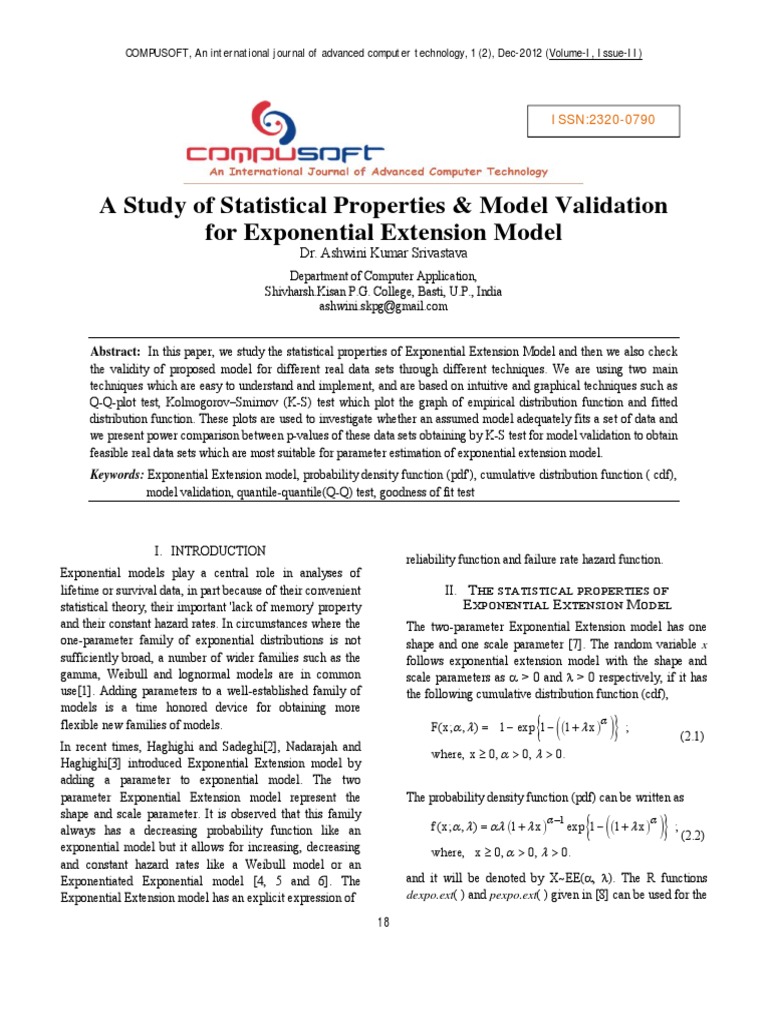 Compusoft, 2 (1), 18-24 | PDF | Statistical Theory | Statistics