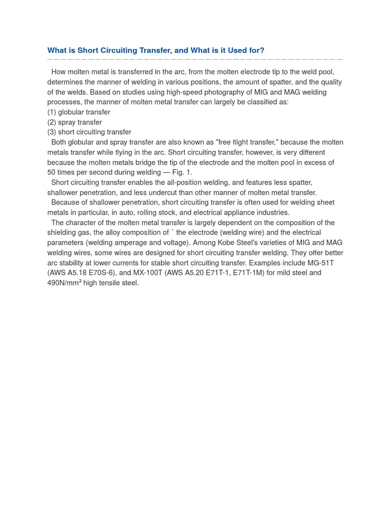 What Is Short Circuiting Transfer | PDF