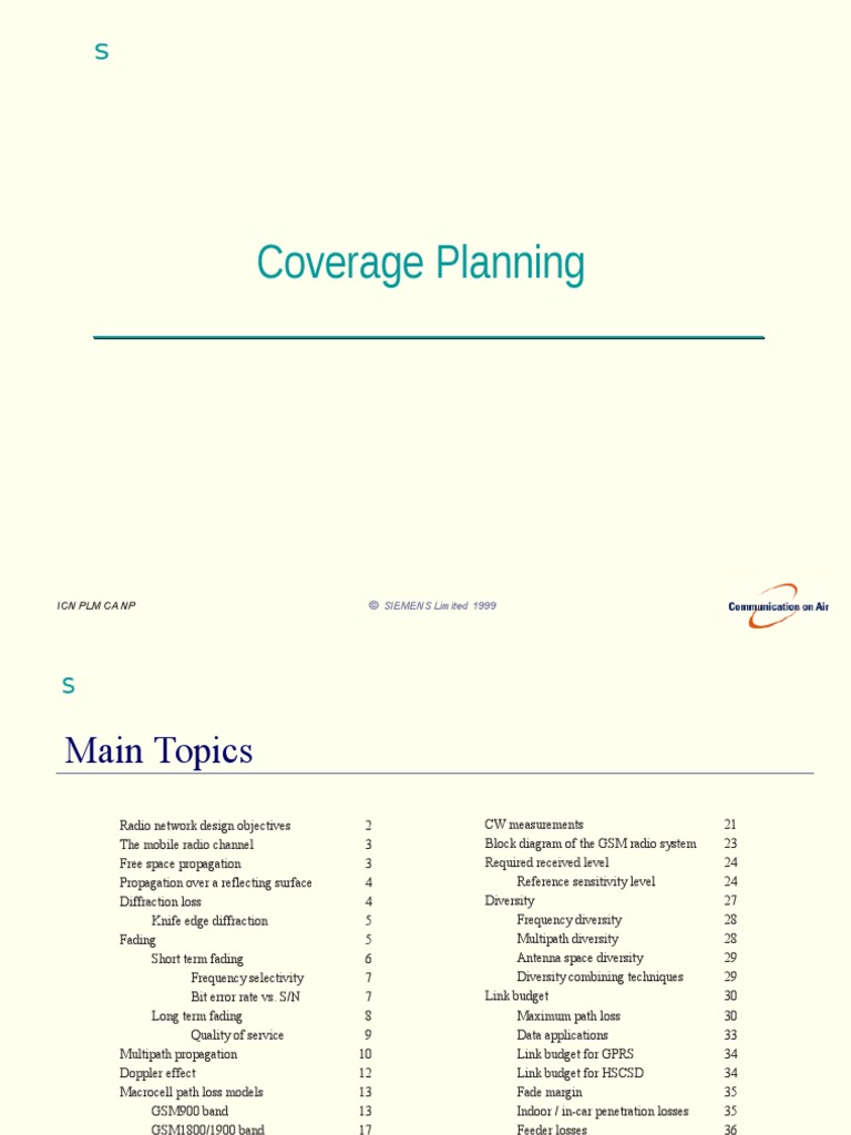 Coverage Planning Icn Plm Ca Np Pdf Forward Error Correction
