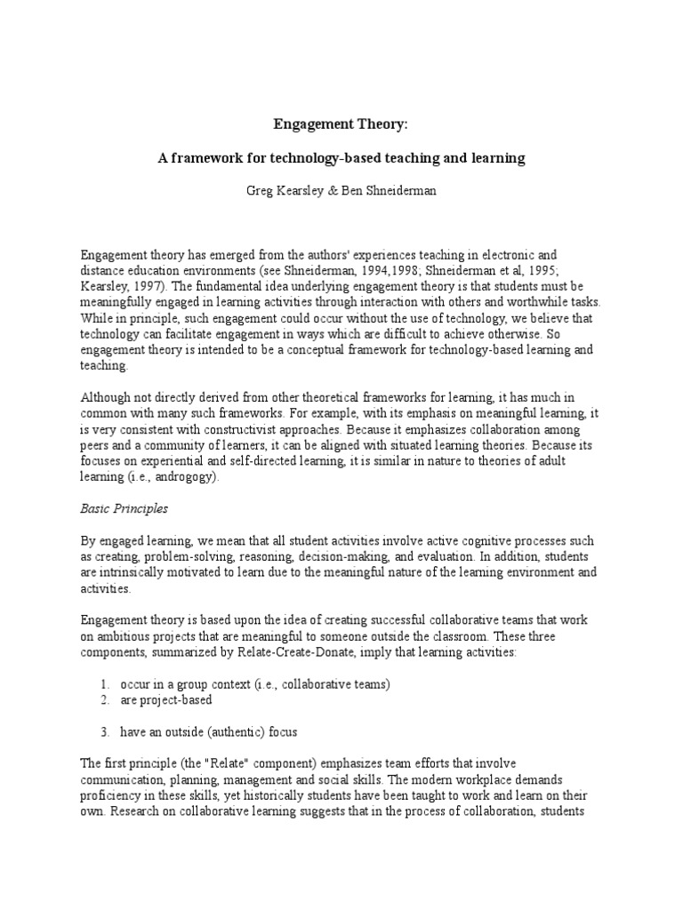 Engagement Theory 2 | Download Free PDF | Educational Technology ...