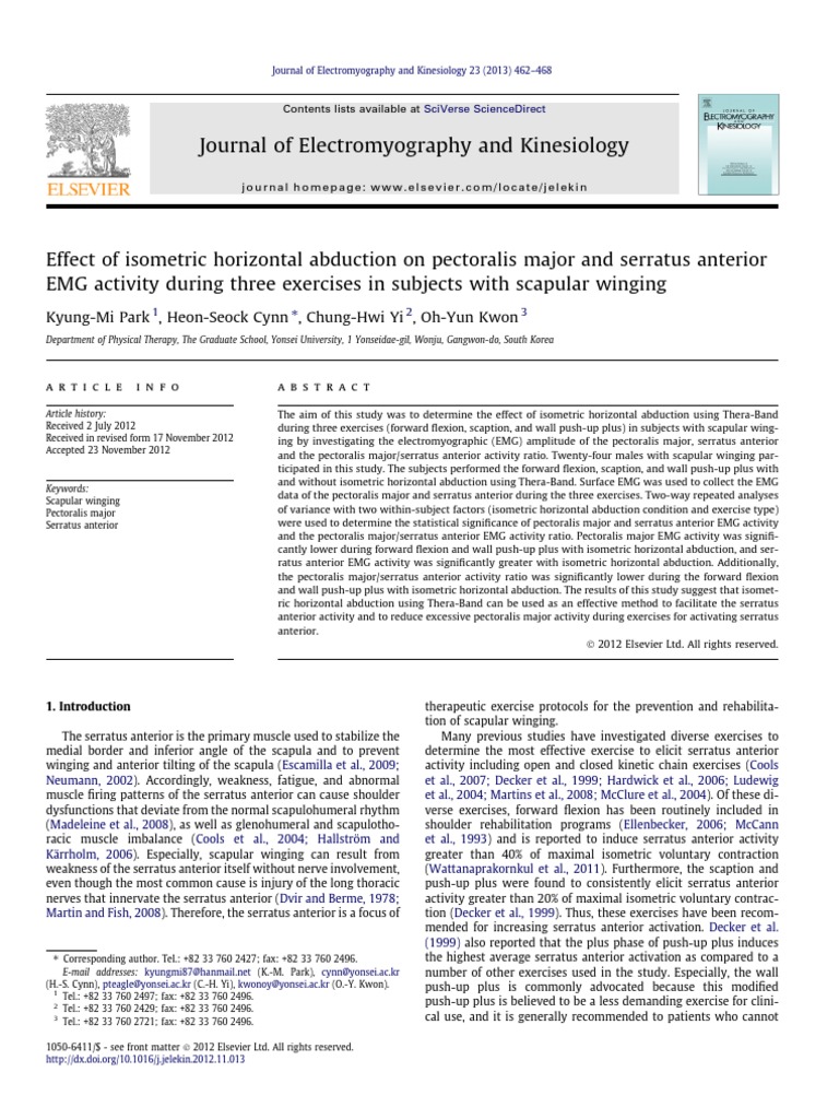 Effect of Isometric Horizontal Abduction On Pectoralis Major and ...
