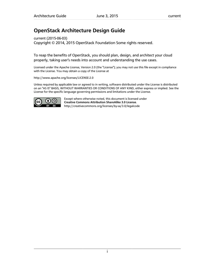 OpenStack Arch Design | PDF | Open Stack | Cloud Computing