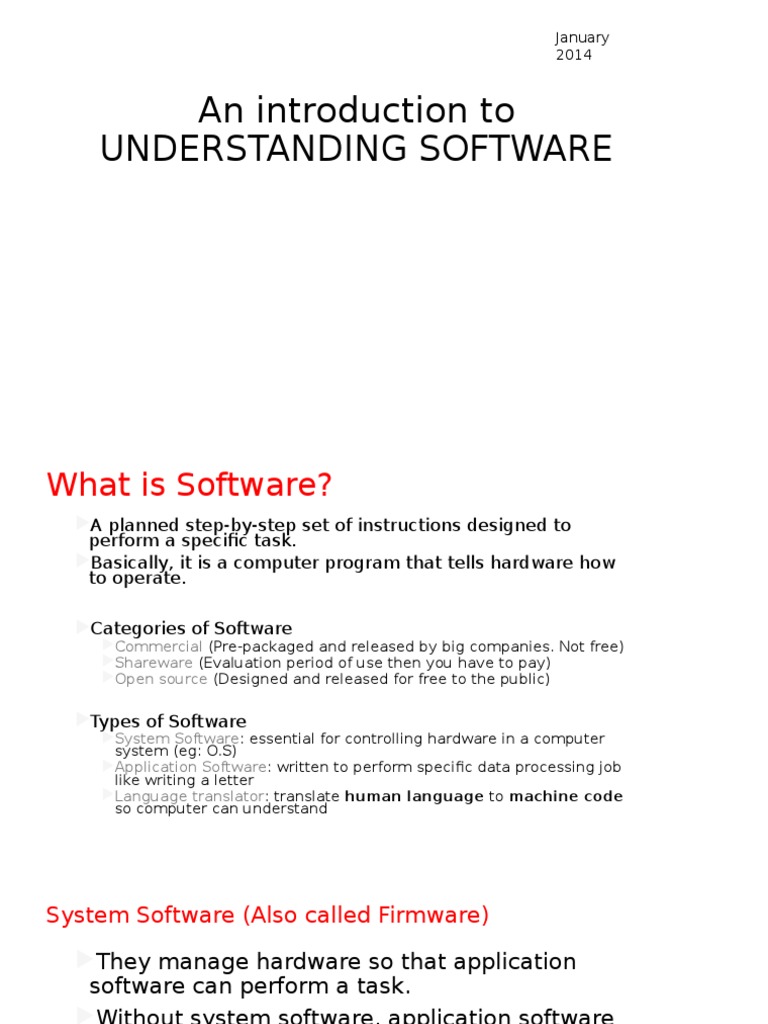 An Introduction To Understanding Software | PDF | Operating System | Software