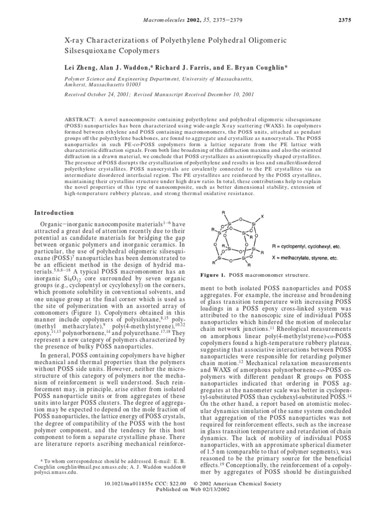 XRD Poss PDF | PDF | Polyethylene | Polymers
