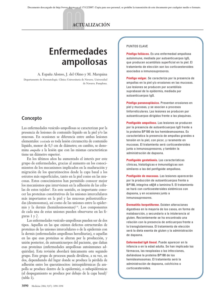 Enfermedades Ampollosas | PDF | Biología | Ciencias de la Salud