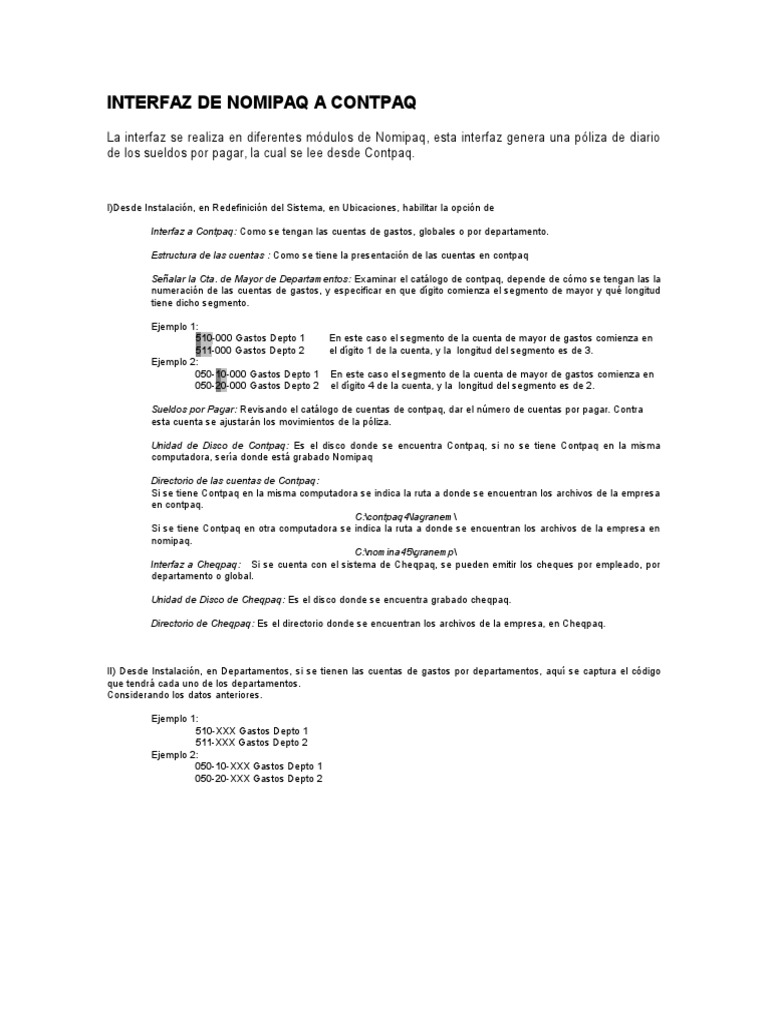 Interfaz Nomipaq y Contpaq: Guía Completa | PDF | Finanzas y dinero ...