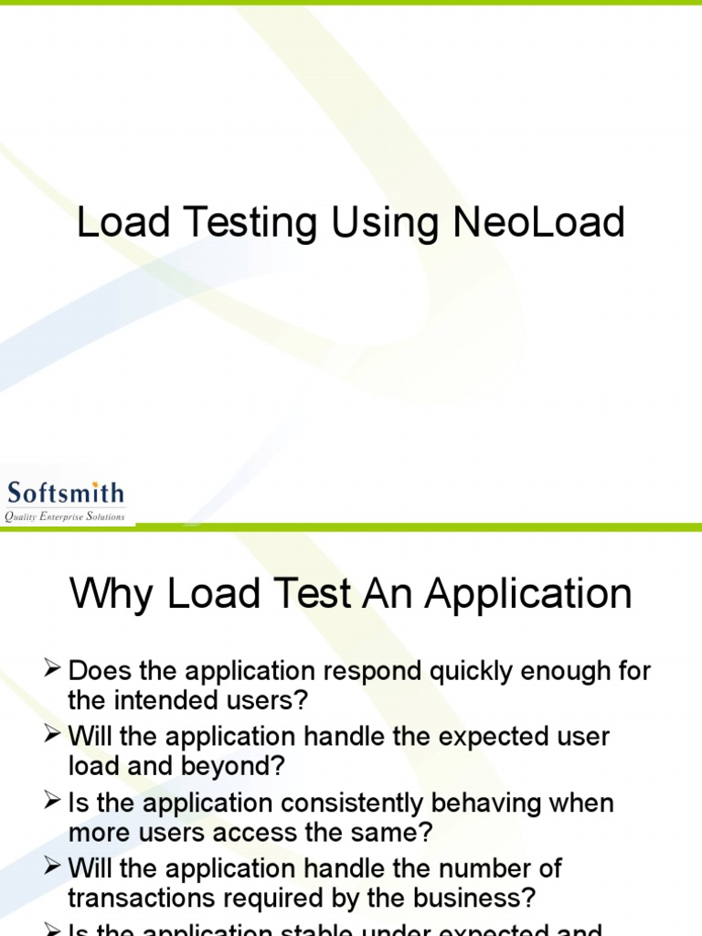 Load Testing Using Neoload | PDF | Web Server | Internet & Web