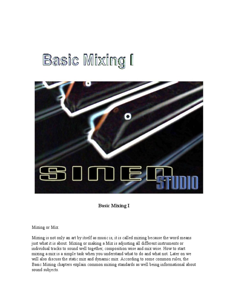 Basic Mixing I | PDF | Harmonic | Equalization (Audio)
