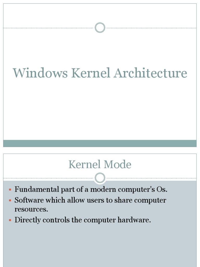 WIndows Kernel | PDF | Kernel (Operating System) | Device Driver