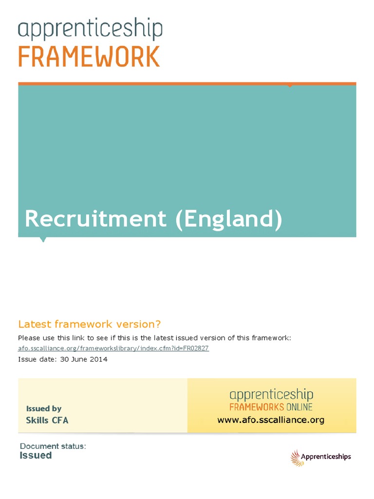 Recruitment Framework | PDF | Apprenticeship | Gce Advanced Level ...