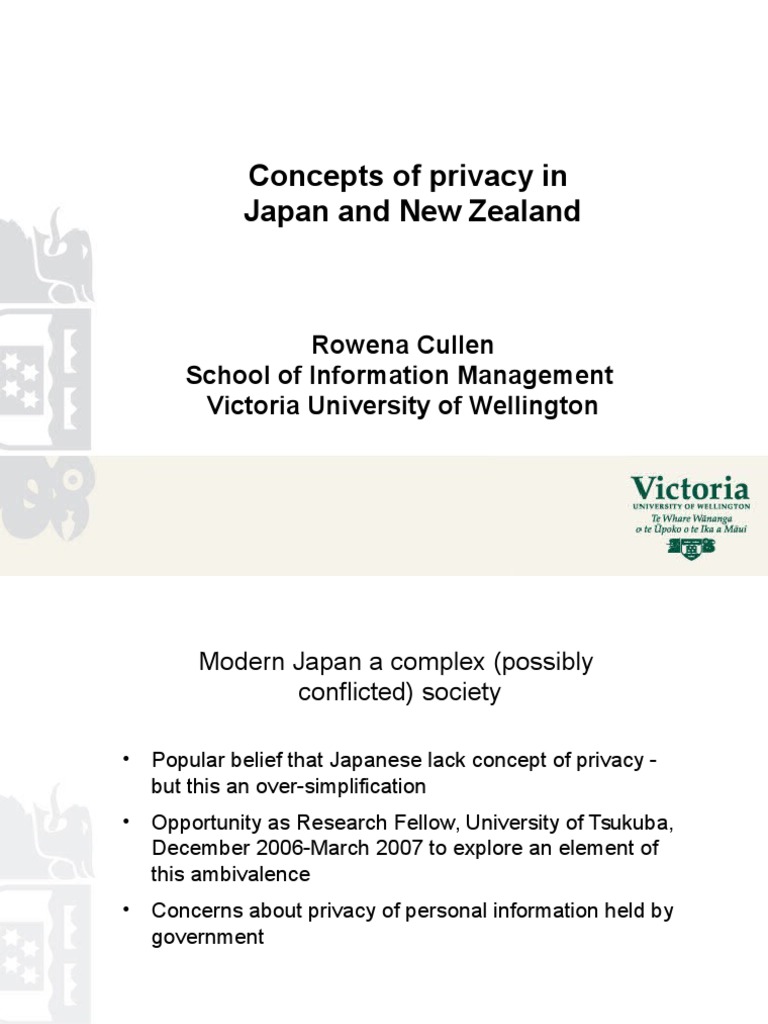 Privacy Concepts in Japan vs. New Zealand | PDF | Privacy | Personally ...