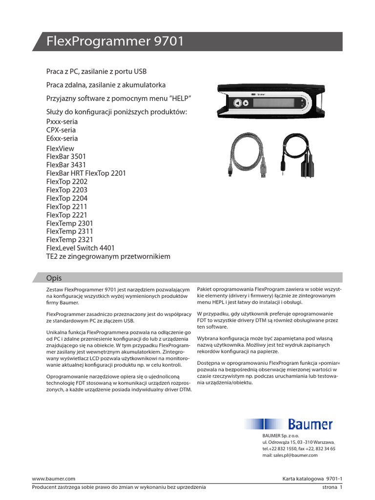 FlexProgrammer 9701 PL | PDF