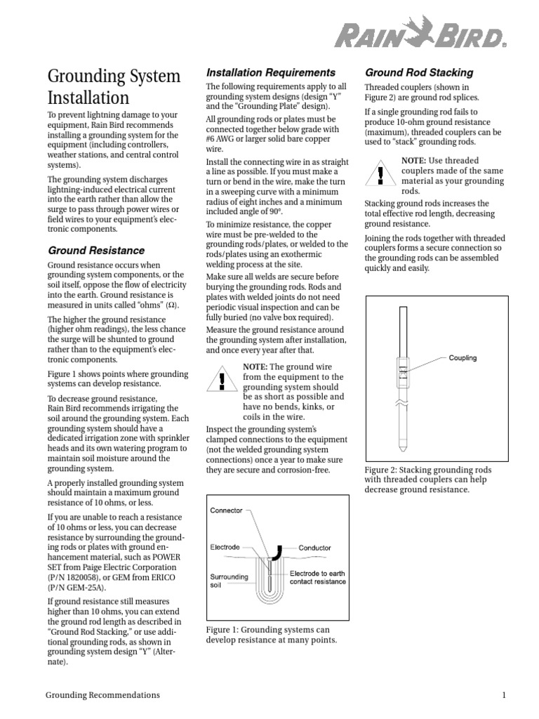 Earth Grounding Recommendations | PDF | Electrical Resistance And ...