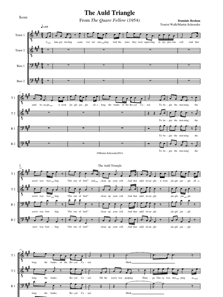 The Auld Triangle - A Capella Quartet | PDF | Entertainment (General)