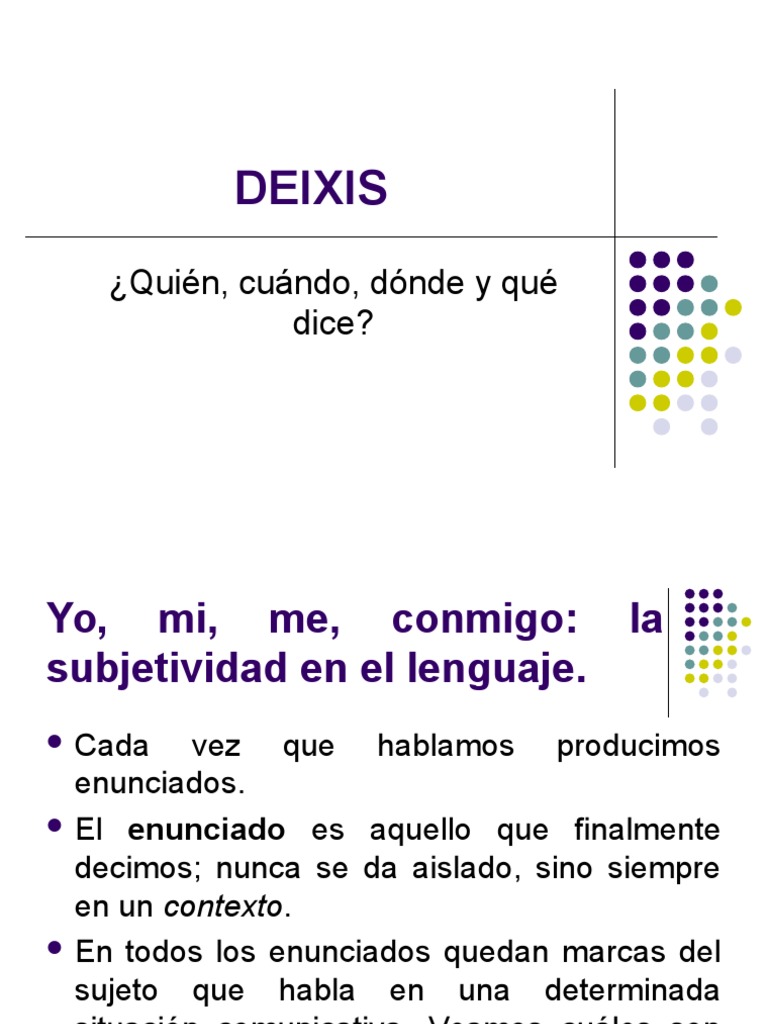 Deícticos | Pronombre | Adverbio